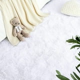 Dwelke Ultra Fluffy Rug Indoor Plush Soft Carpet for Living Room Anti ...
