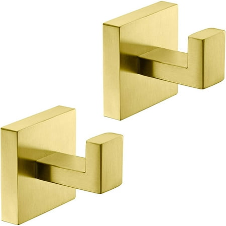 AmPm SUS 304 Stainless Steel Towel Hook Brushed Gold Square Robe Hook ...