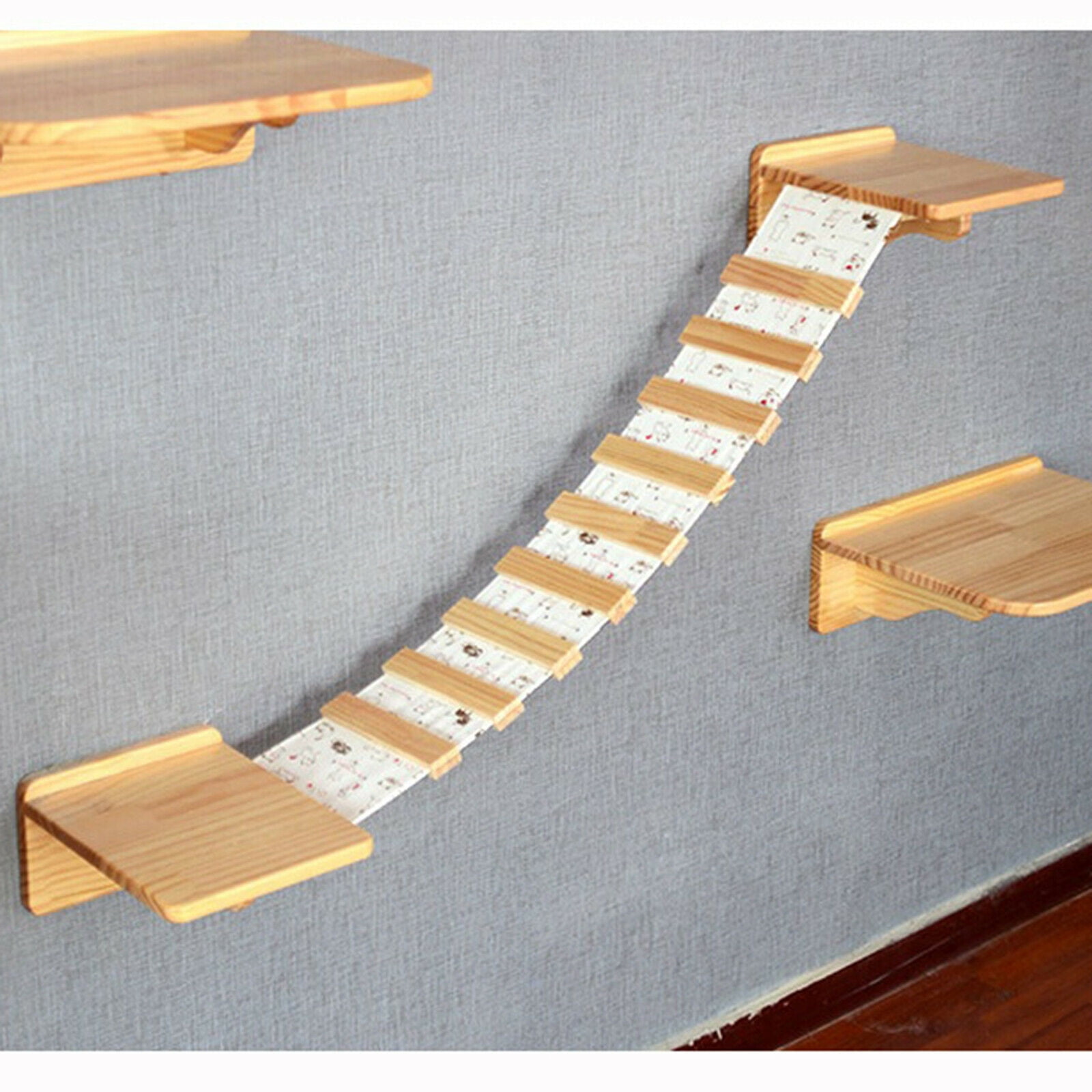 SHZICMY Wall Mounted Cat Shelf Solid Wood Ladder Cat Climbing Frame ...