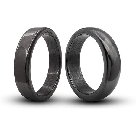 Surrme Genuine Hematite Rings for Women Men,Black Hematite Stone Ring ...