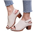 Bkhluea Women Slingback Block Heel Sandals Adjustable Footwear For ...