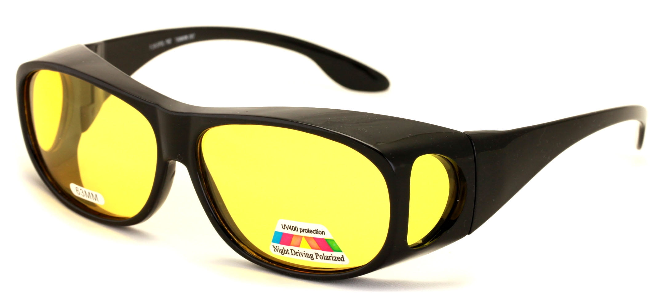 Large XL Polarized Fit-Over Night Driving Sunglasses 63mm and 65mm ...