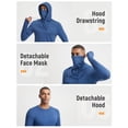 BALEAF Men's Sun Hoodies UPF 50+ Separate Hood with Face Mask Long ...