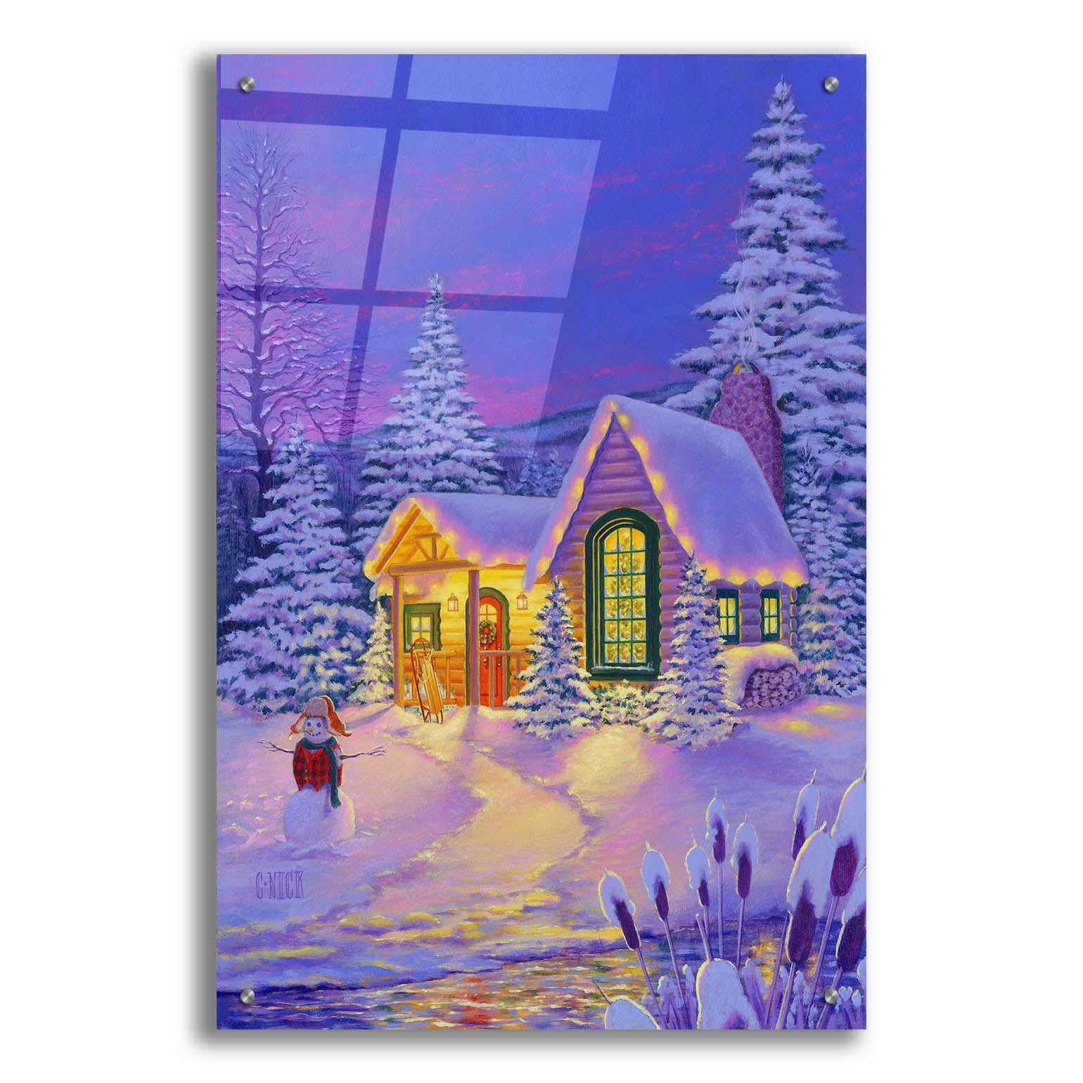 Epic Art 'Xmas Cabin' by Christopher Nick, Acrylic Glass Wall Art, 24 ...