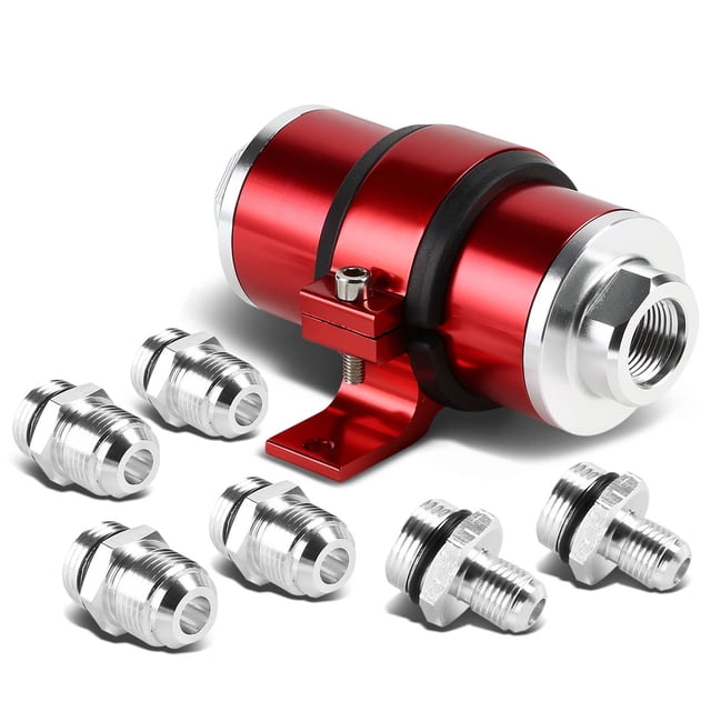 DNA Motoring IFF+C-RD 30 Microns Aluminum Inline Fuel Filter+Bracket ...