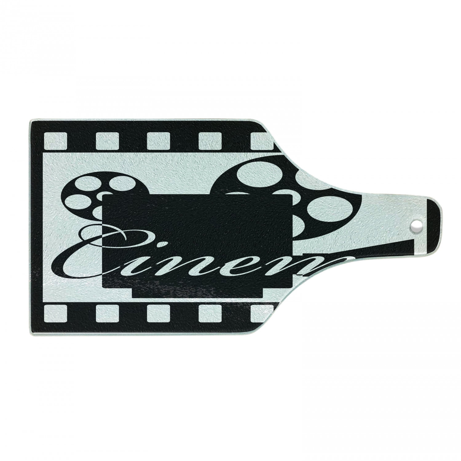 Movie Theater Cutting Board, Monochrome Cinema Projector Inside a Strip ...