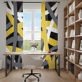 Abstract Art Sheer Curtains for Living Room Bedroom, Yellow White Black ...
