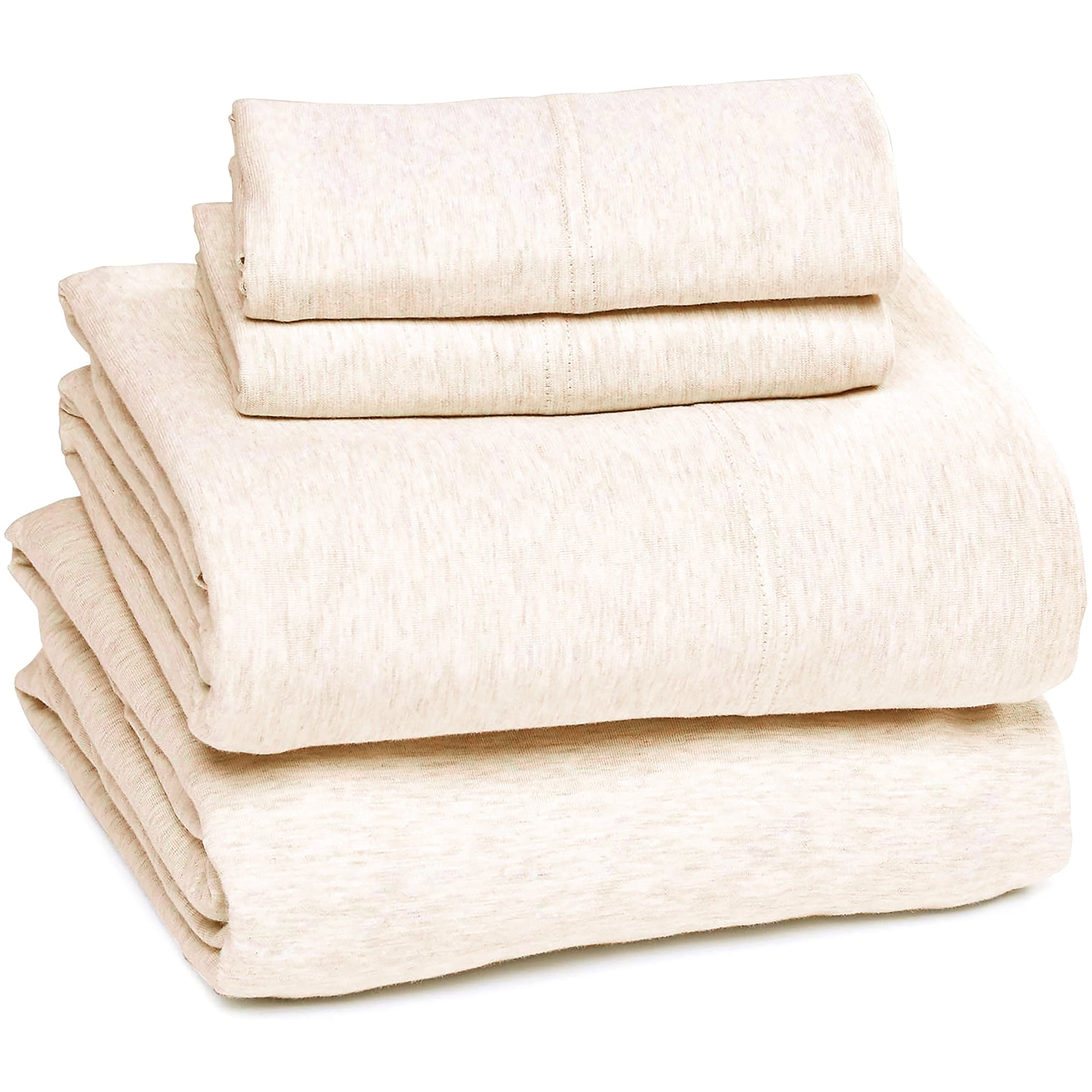 Sleepdown 100% Cotton Jersey Sheets Full, 4 Piece Full Bed Sheets Soft ...