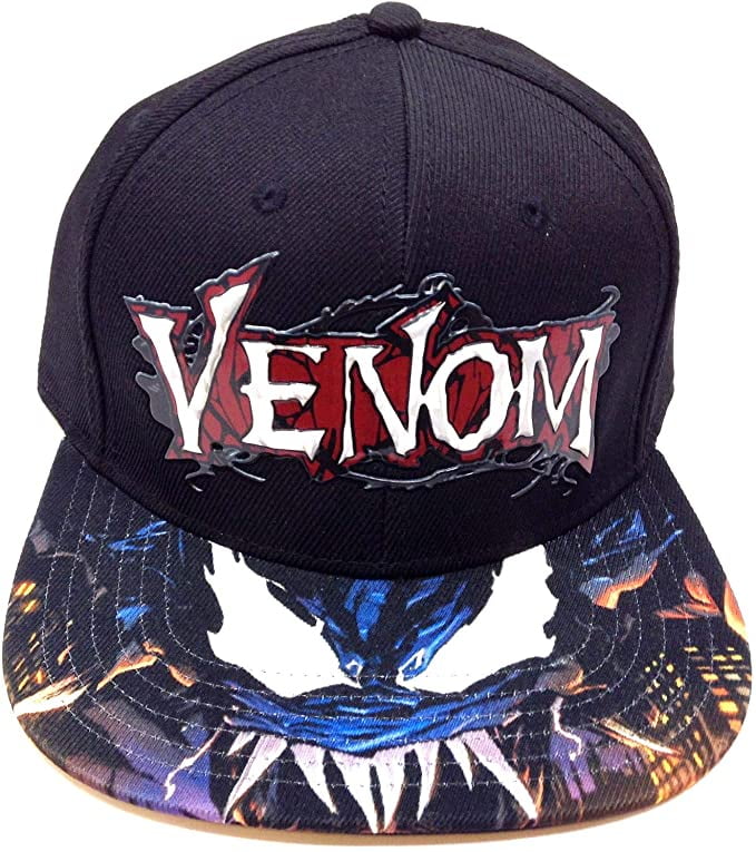 Marvel Comics Venom 3D Text Rubber Logo Sublimated Bill Snapback ...