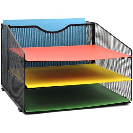 Mesh Desk File Organizer Letter Tray, Desktop Hanging File Folder ...