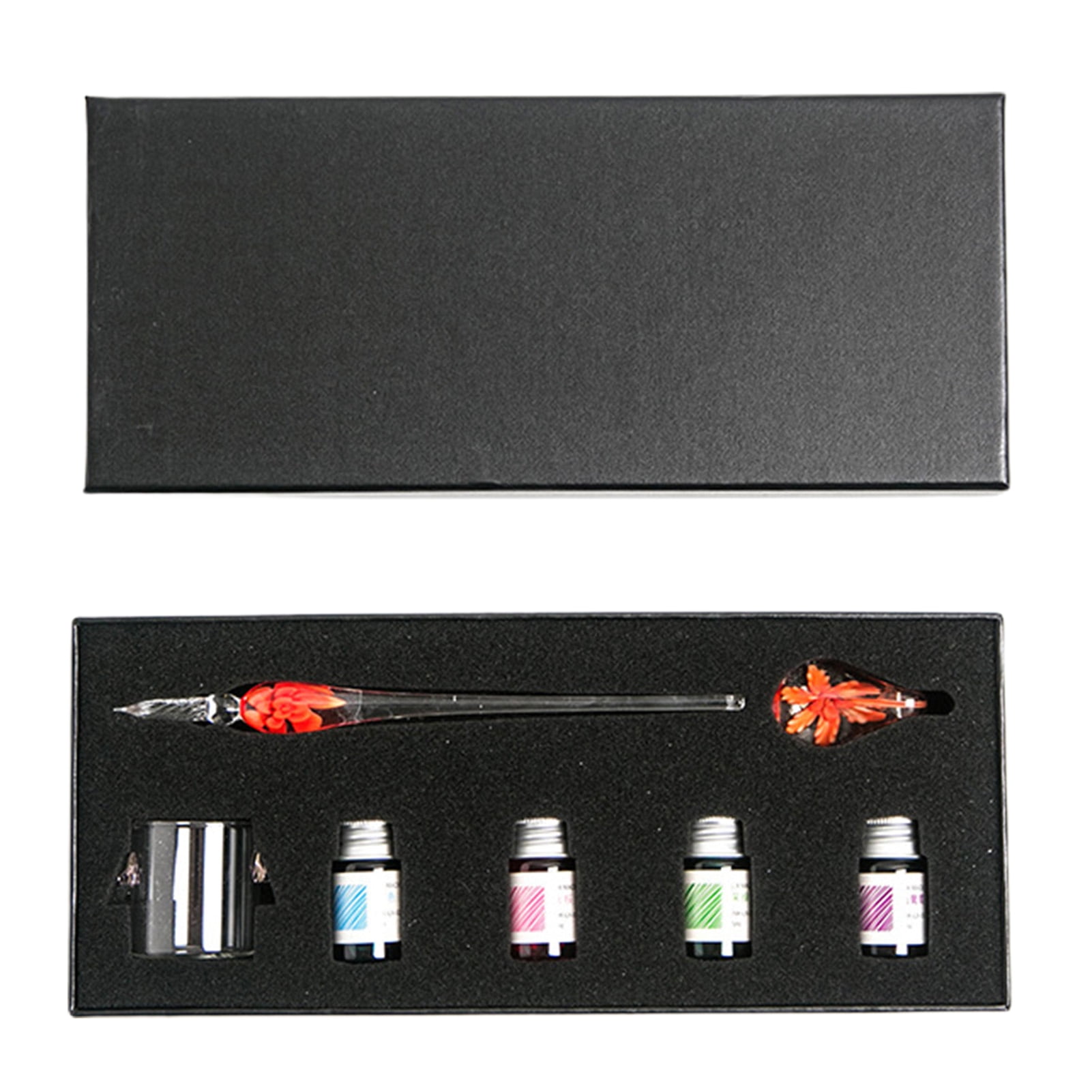 1Set Fountain Pen Flower Pen End Shape Smooth Writing Portable Crystal ...