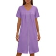 aohooy Zipper Front Dress for Women Short Bathrobes Summer Lightweight ...