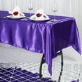 BalsaCircle 60" x 102" Satin Rectangular Tablecloth Purple Table Linen ...
