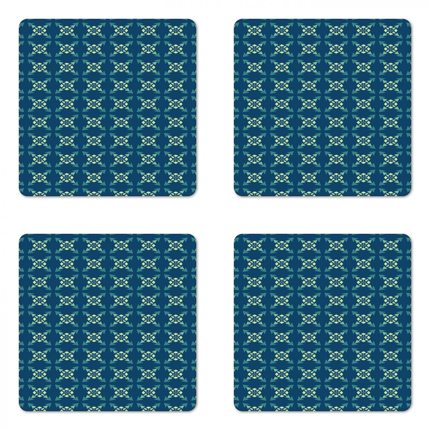 Geometric Coaster Set of 4, Repetitive Design Elements Modern ...