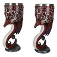 Set Of 2 Fantasy Maroon Dragons Devotion Love Hex Heart Baroque Wine ...