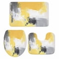 Abstract Color Block Bathroom Rugs Set Yellow Gery Oil Painting Style ...