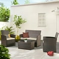 FHFO 4-Piece Wicker Patio Set, Outdoor Sofa with Table, Cushions for ...