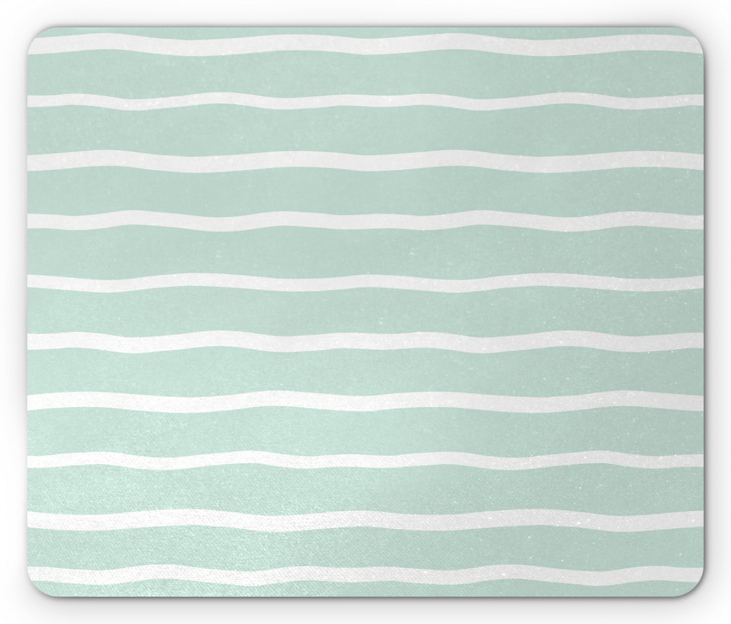 Mint Mouse Pad, Horizontal Wavy Lines White Striped Abstract Soft Toned ...