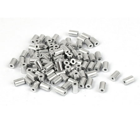 Trou 1mm Cable Acier Embouts aluminium couleur argenté manches 100pcs ...