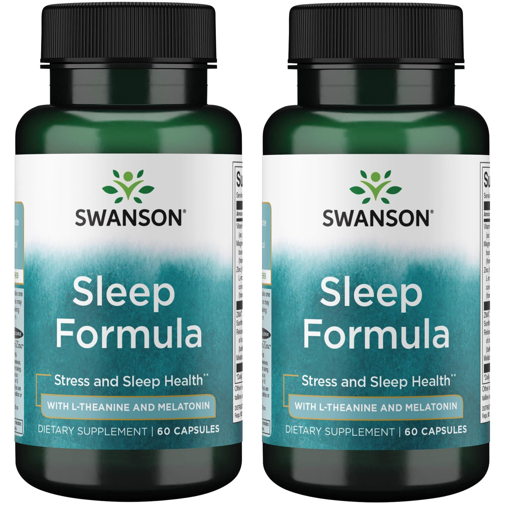 Swanson Sleep Formula with L-Theanine and Melatonin 60 Caps 2 Pack ...