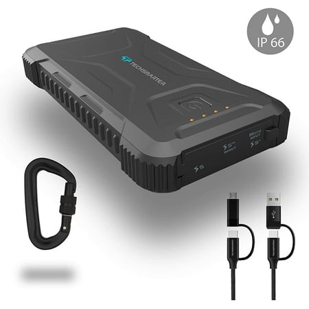 Techsmarter 20,000mah Rugged & Waterproof 18W USB-C PD Port Power Bank ...