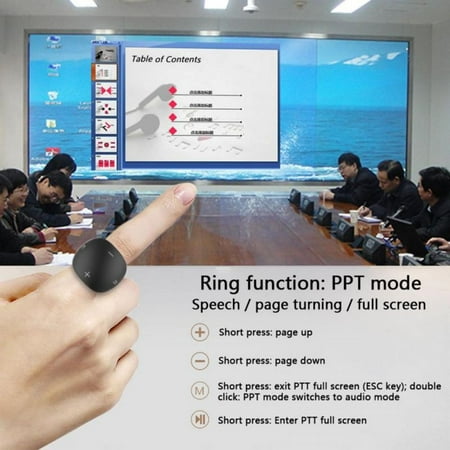 Bluetooth 5.0 Ring Remote Control PPT Page-Turner Mouse Bluetooth ...