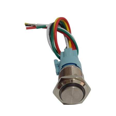 Green / Blue / Red LED Light 16mm Momentary Push Button Switch IP65 ...