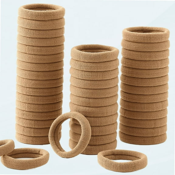 100Pcs Elastic Cotton Hair Bands, Seamless No-Damage Ponytail Holders ...