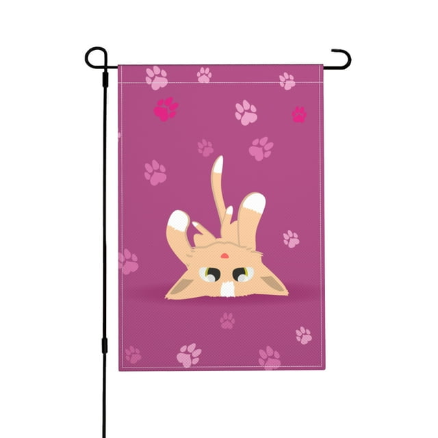 TEQUAN Cartoon Cat Cute Kitten Garden Flags, 18 x 12 inch Double Sided ...