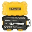 DEWALT 1/4" and 3/8" Drive Socket Set with Ratchet, Adapter, and ...