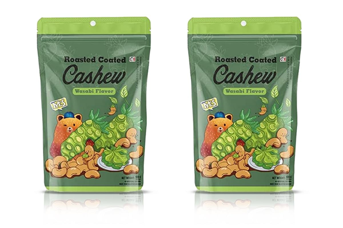 Iyes Roasted Coated Cashew Wasabi Flavor Organic Plant Based Protein ...