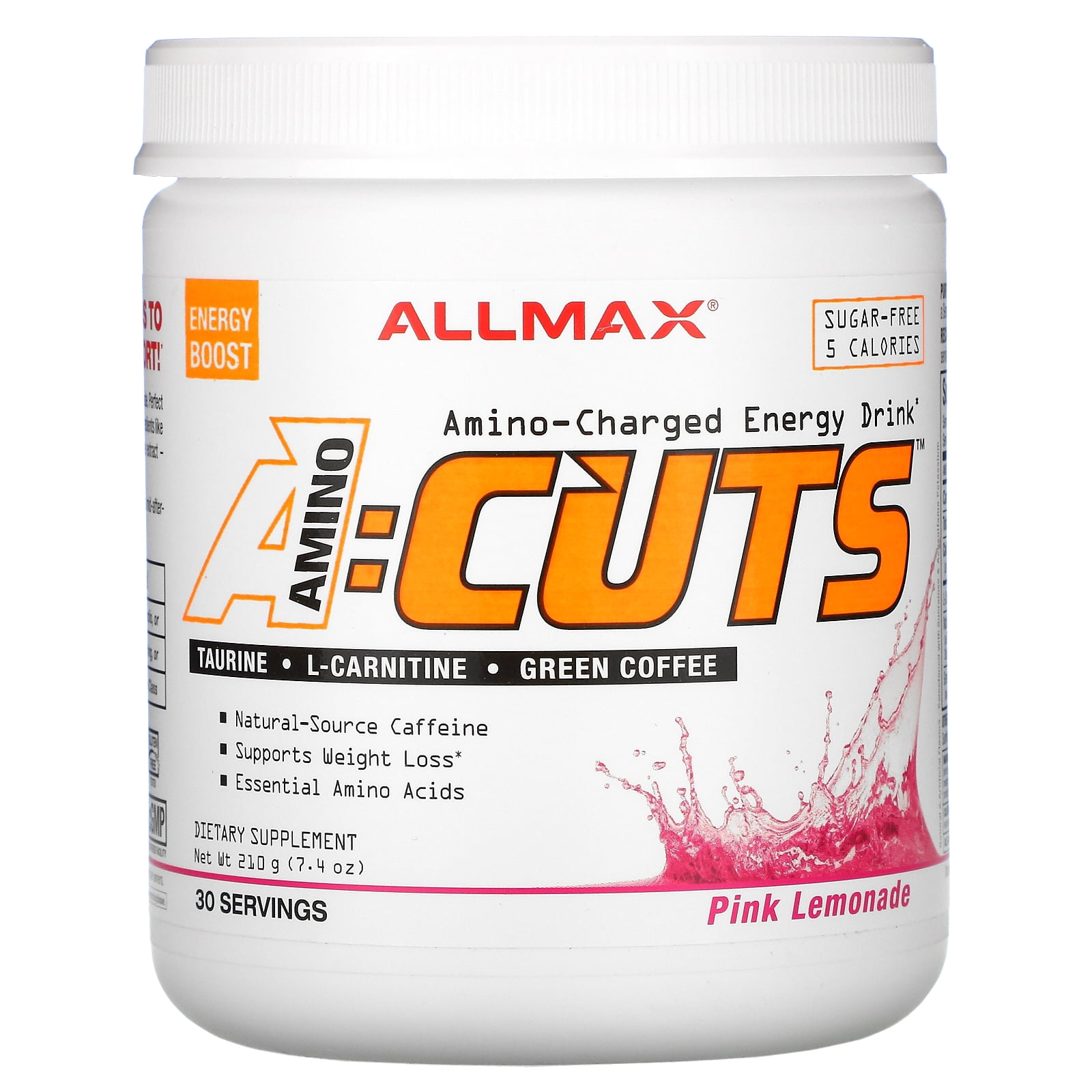 ACUTS, Amino-Charged Energy Drink, Pink Lemonade, 7.4 oz (210 g ...