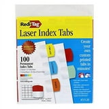 Laser Printable Index Tabs 1/5-Cut Tabs, Assorted Colors, 1.13" Wide ...