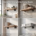 4 Pack Floating Shelf Brackets, 8 Inch Black Heavy Duty Metal L ...