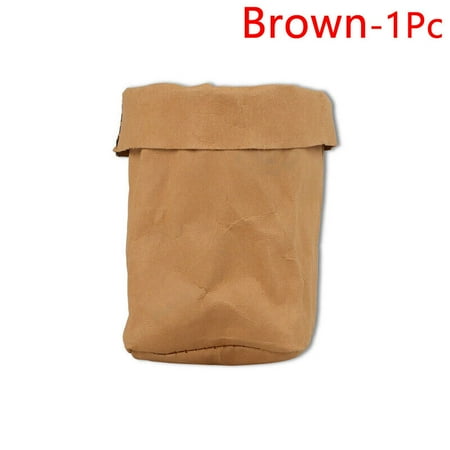 Washable Kraft Paper Bag Plant Flowers Pots Multifunction Home Storage ...