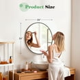 Round Wall Mirror 24-Inch Circle Mirror for Bathroom Bedroom Living ...