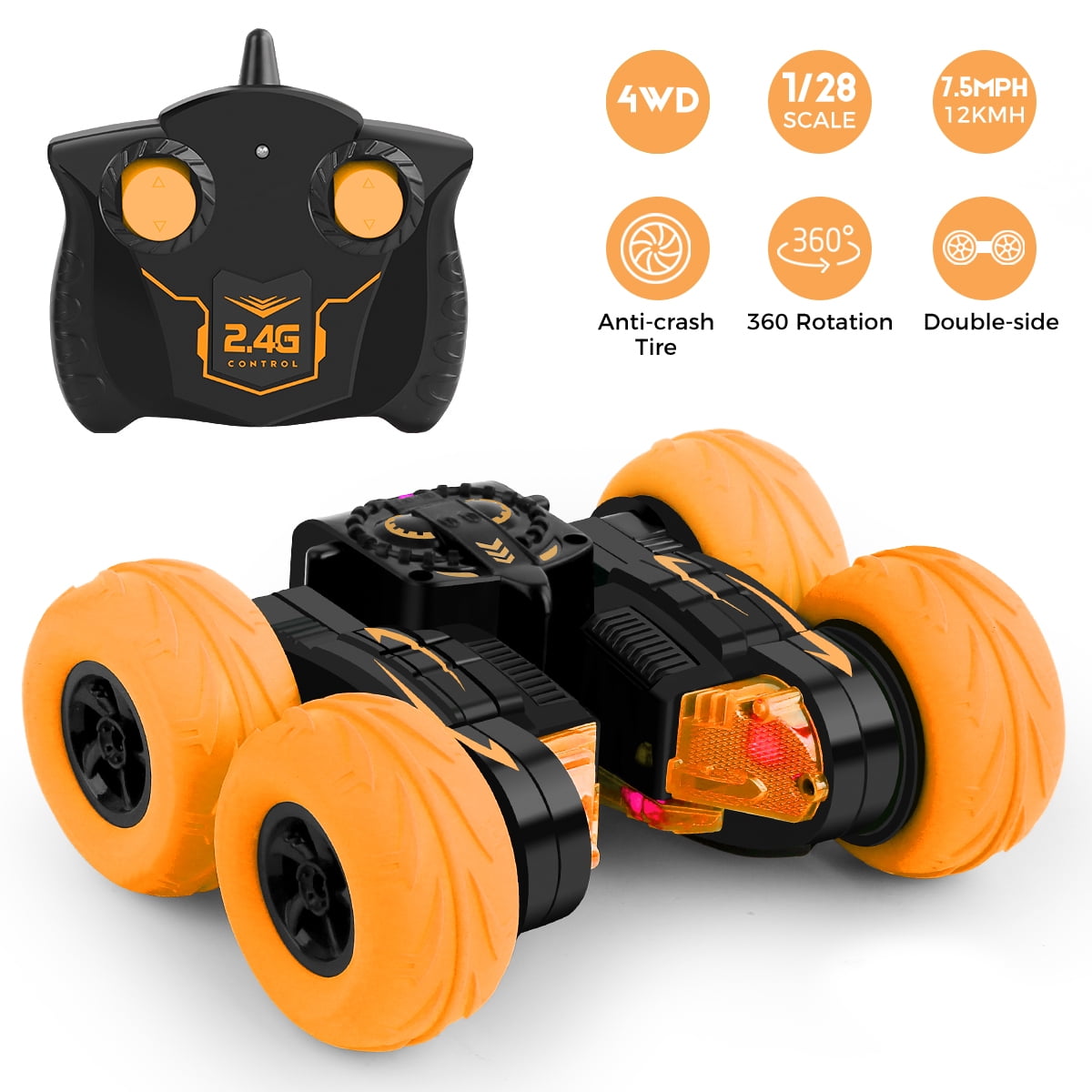 Remote Control Stunt Car, 4WD RC Cars with Double-Sided 360 Degrees ...