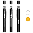 3 Rechargeable Penlights with Pupil Gauge & Ruler, LED Pen Lights for ...