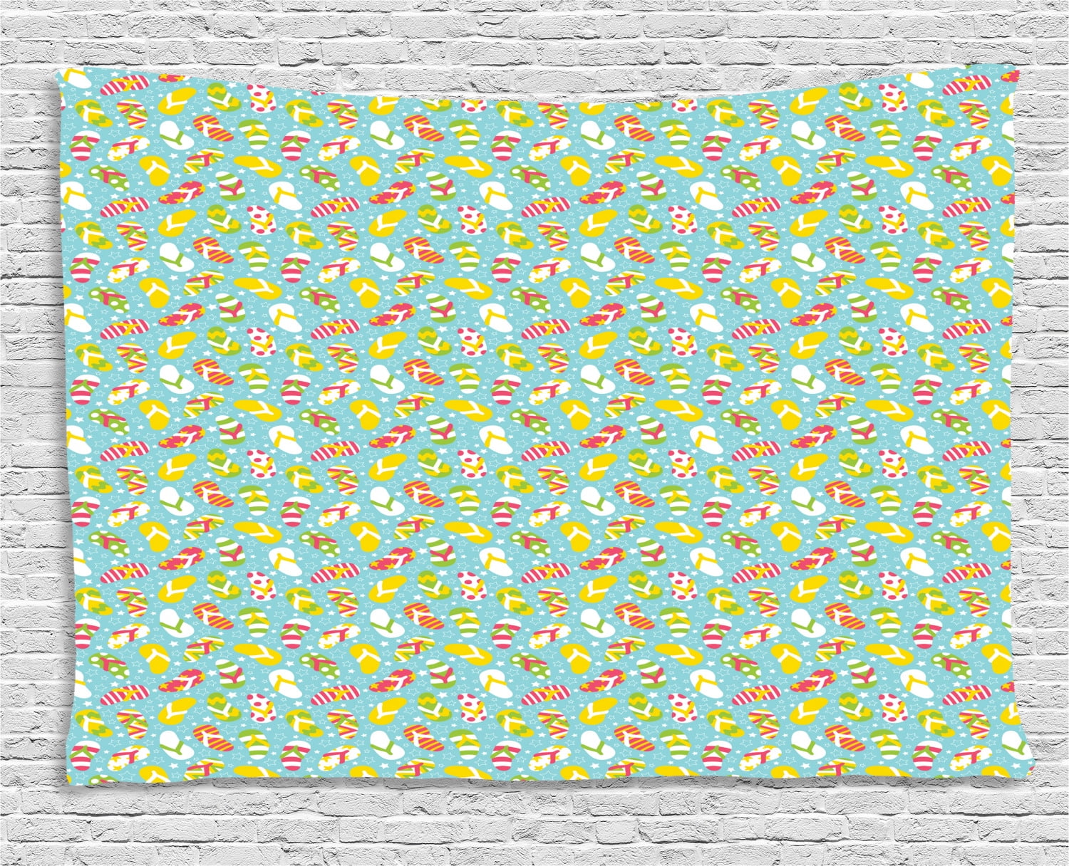 Flip Flop Tapestry, Colorful and Different Patterned Double Pluggers on ...