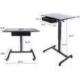 Clatina Adjustable Laptop Desk with Wheels & Drawer, 28x18.9 inch ...