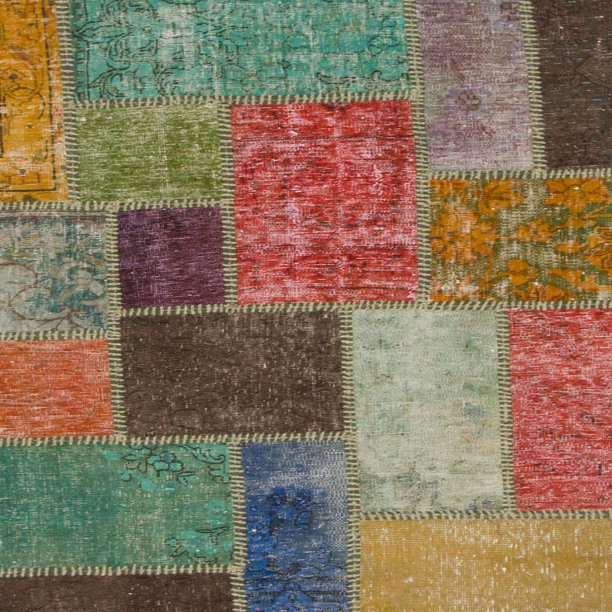 Ahgly Company Indoor Square Abstract Khaki Green Patchwork Area Rugs, 6 ...