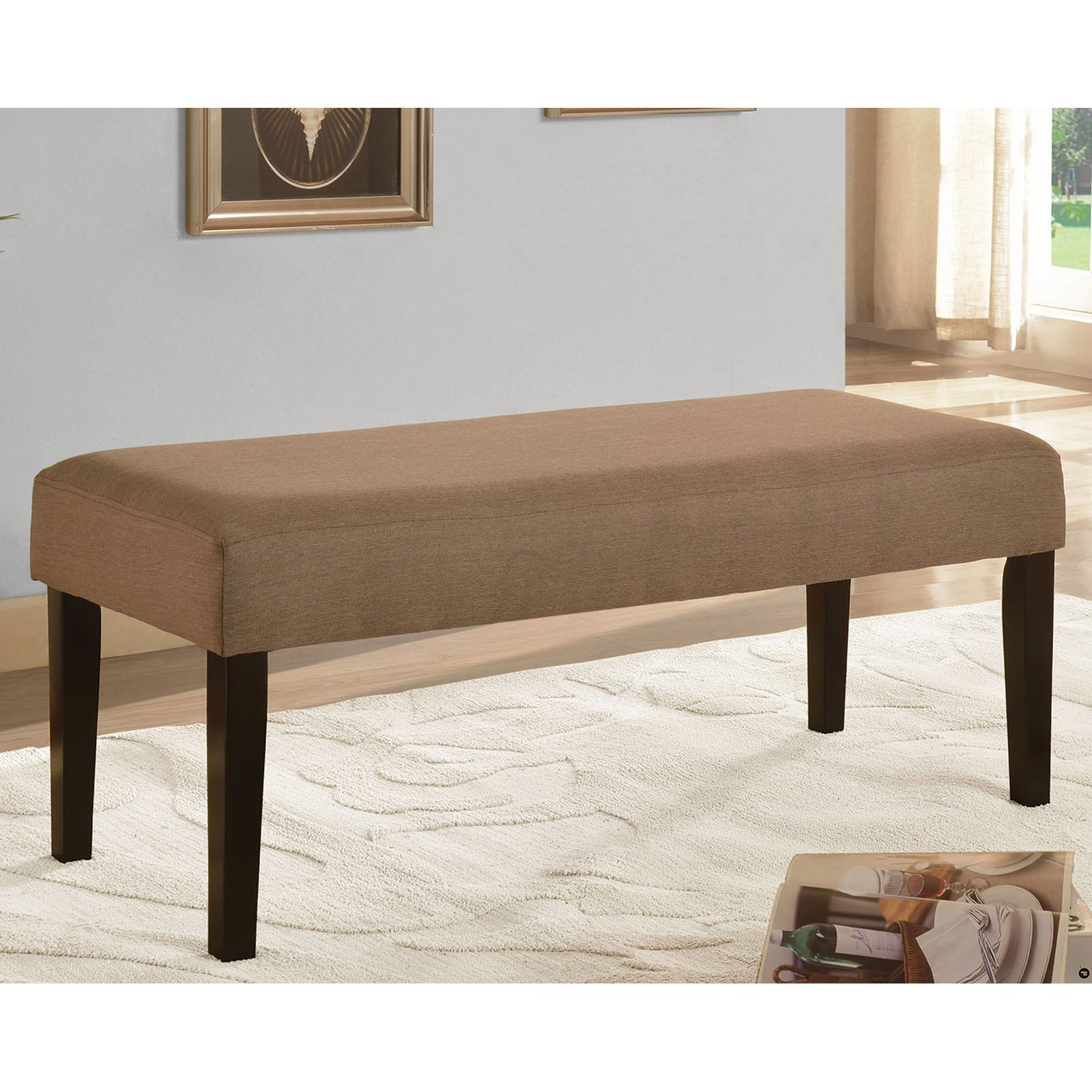 Coaster Bench in Brown and Black - Walmart.com