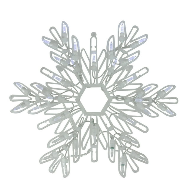 15" Cool White LED Lighted Snowflake Christmas Window Silhouette ...