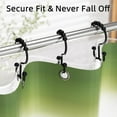 FUGee-Shower Curtain Rings, Rust-Resistant Metal Double Shower Hooks ...