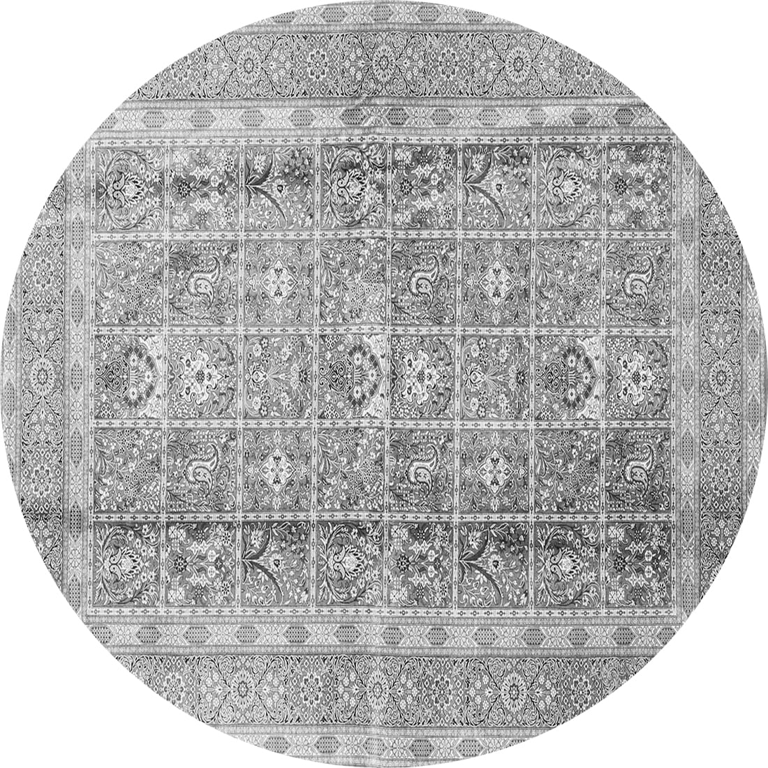 Ahgly Company Indoor Round Persian Gray Traditional Area Rugs, 4' Round ...