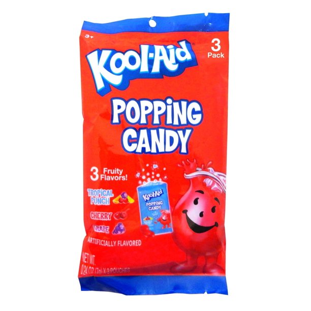 Hilco Kool-Aid Popping Candy 3 Pack Bag, 3 Fruity Flavors - 12 Count ...