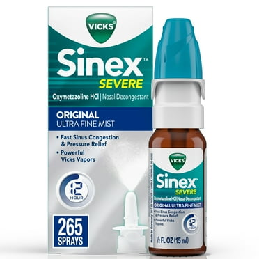 Vicks Sinex Severe Nasal Spray, Nasal Decongestant for Sinus Relief, 0. ...