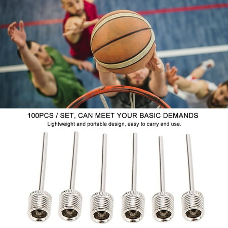 WALFRONT 100Pcs/Set Air Pump Ball Gas Filling Inflating Nozzle Needles ...