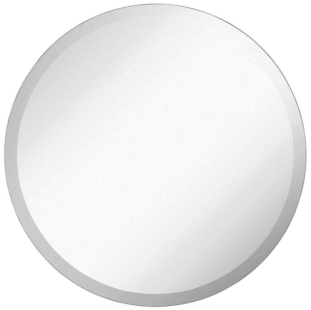 Hamilton Hills Large Simple Round 1 Inch Beveled Circle Wall Mirror ...