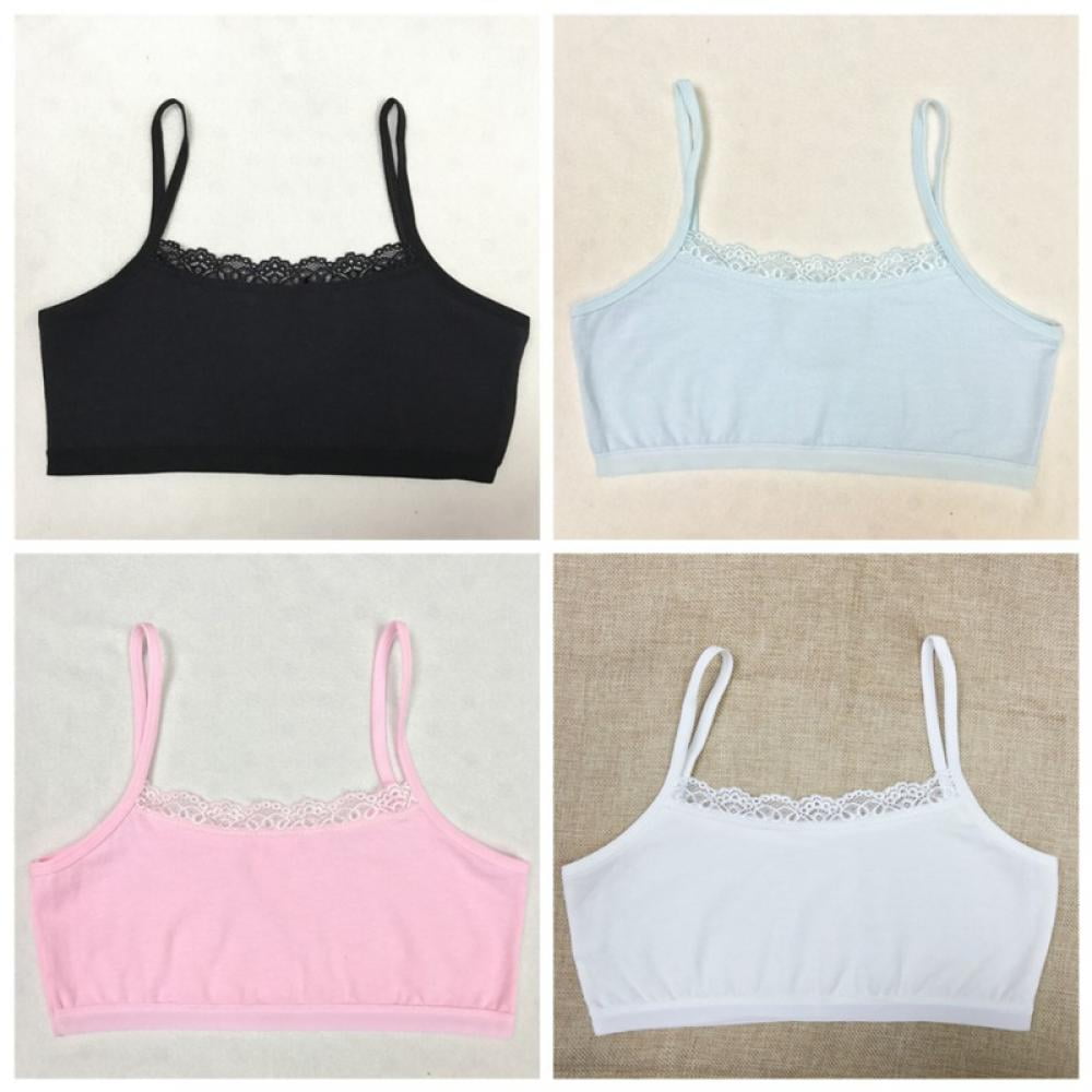 4pcs Teenager Training Bra Student Sports Bra Puberty Girls Bra Lace ...